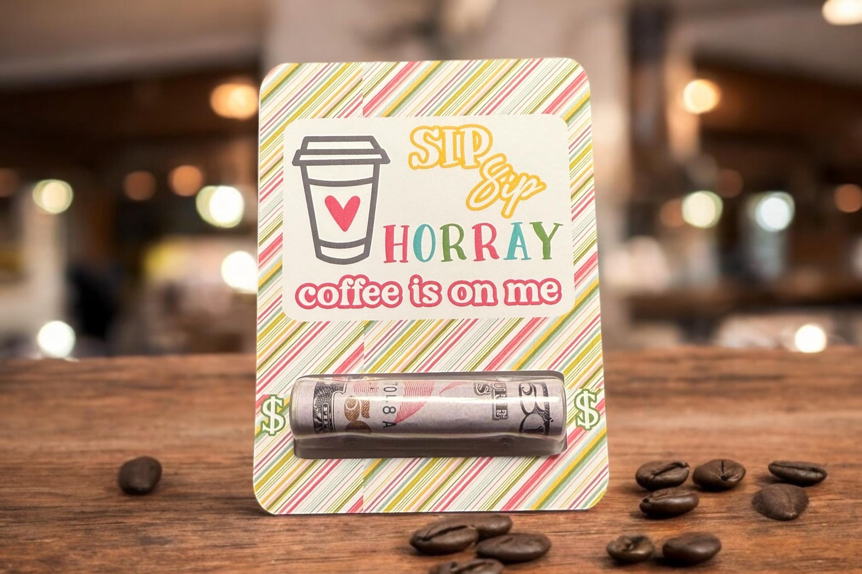 Coffee Thank You Sip Sip Horray-money Card Holder - Etsy