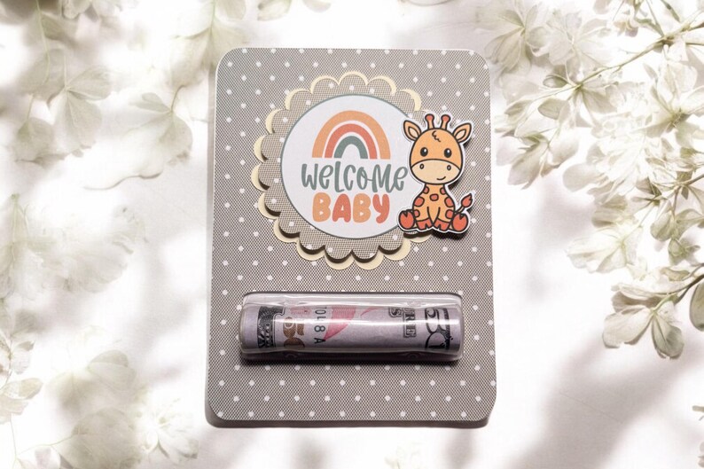 BABY Money Card Holder Baby Shower Gift, Rolled up Cash Money Card - Etsy