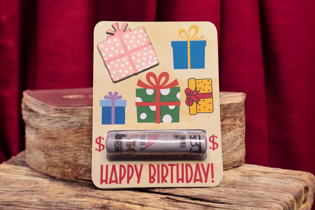Happy Birthday Money Card Holder Dimensional Card, Money Card, Rolled ...