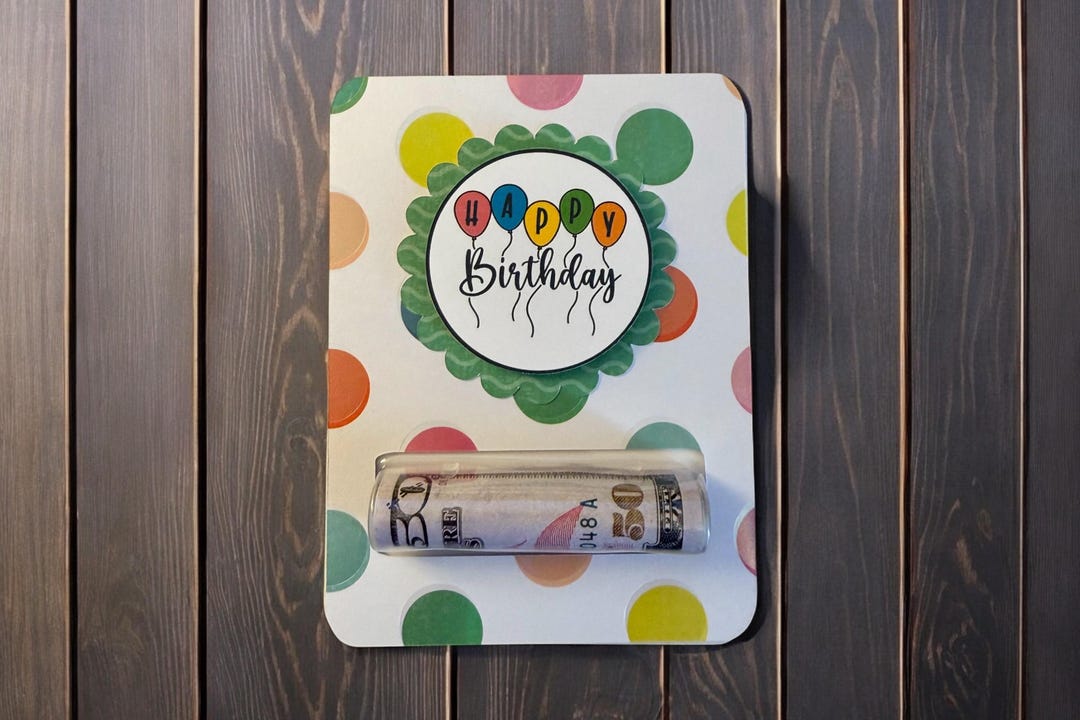 Happy Birthday Money Card Holder Dimensional Card, Money Card, Rolled ...