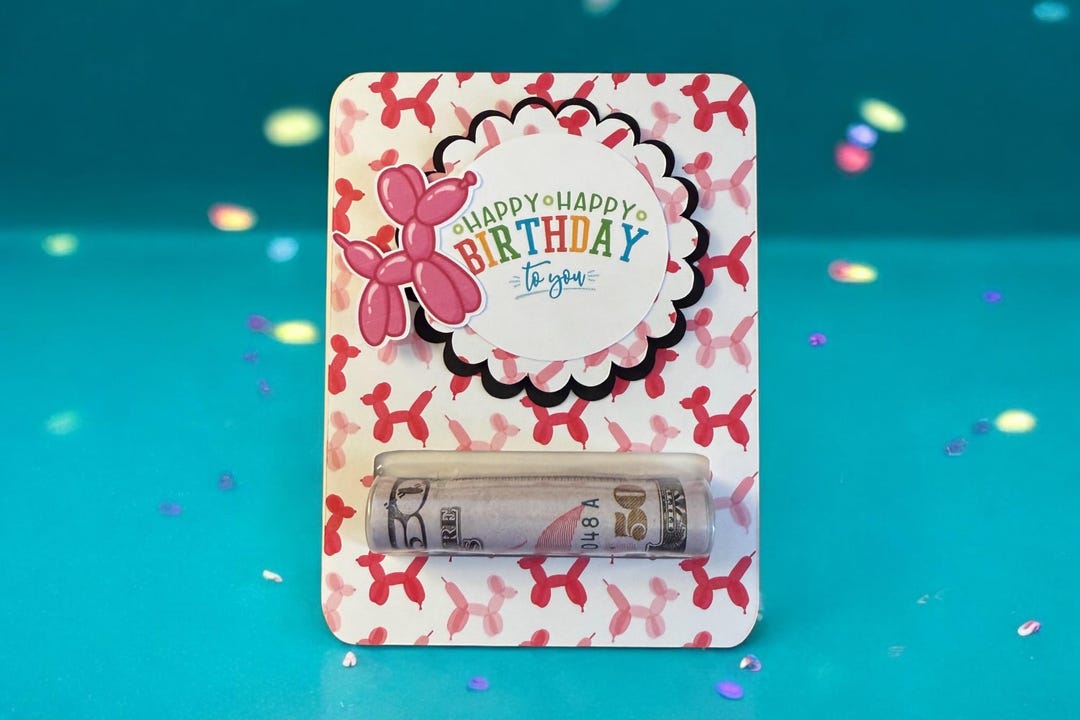 Happy Birthday Money Card Holder Dimensional Card, Money Card, Rolled ...