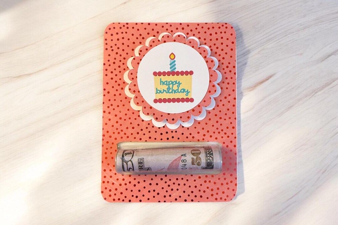 Happy Birthday Money Card Holder Dimensional Card, Money Card, Rolled ...