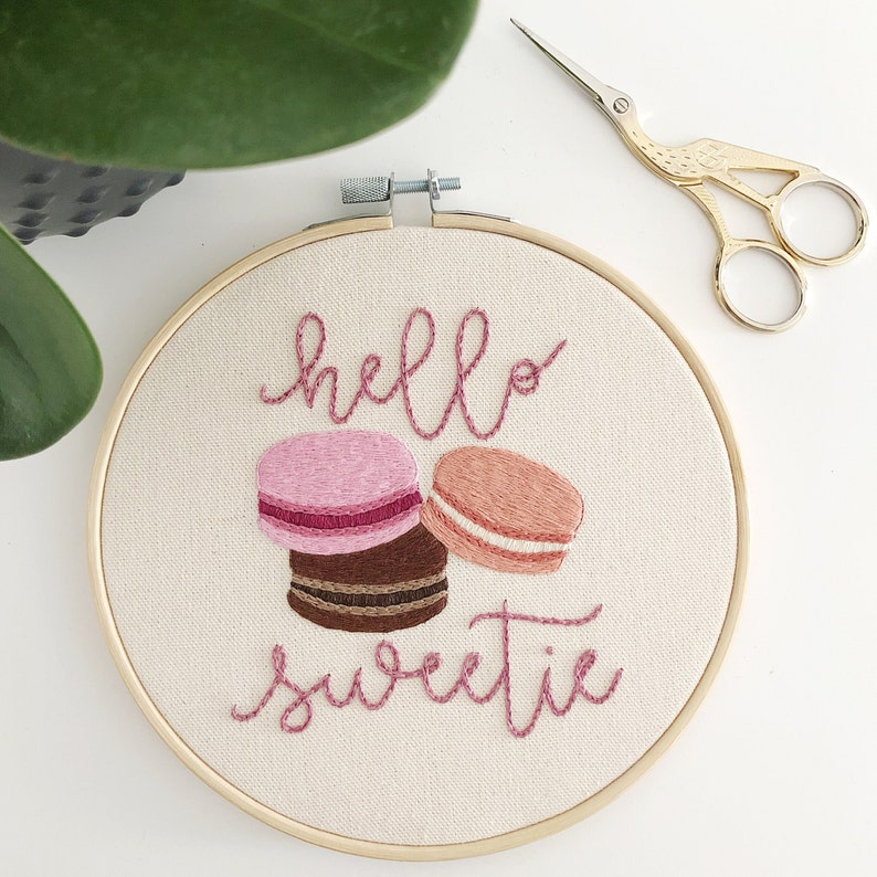 Macarons Embroidery PDF Pattern | Digital Tutorial | Hand Embroidery ...