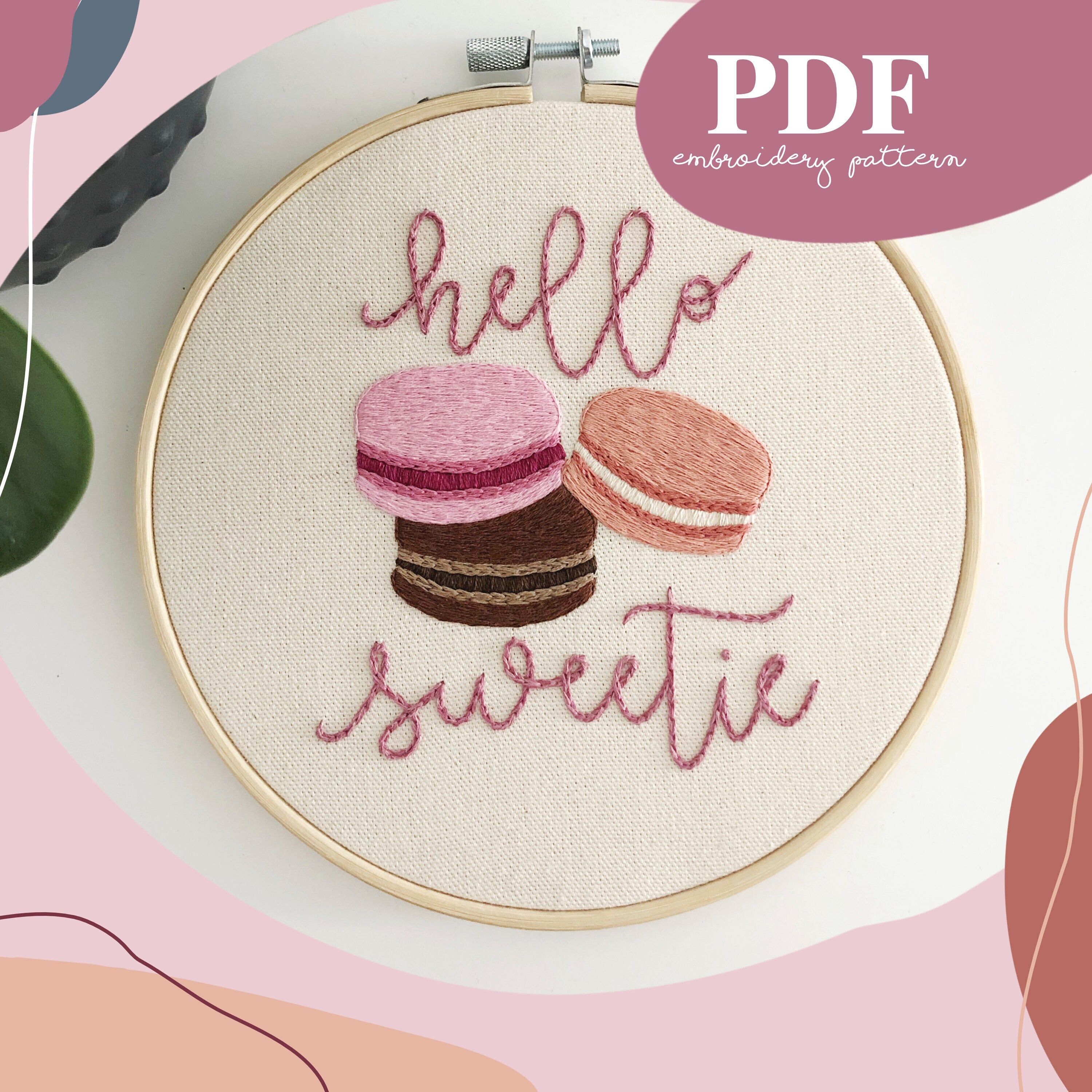Macarons Embroidery PDF Pattern Digital Tutorial Hand Embroidery Guide ...