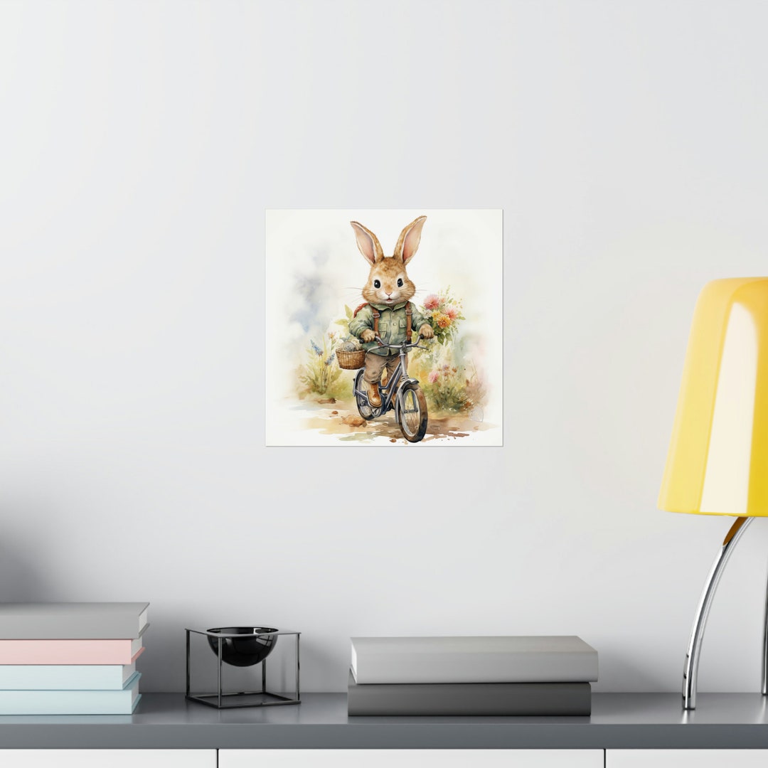 Bunny on a Bike © Matte Square Posters - Etsy