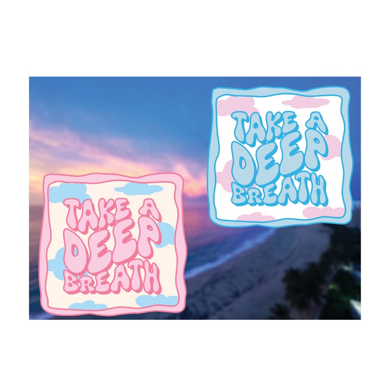 Deep Breath Sticker - Cute Retro Waterproof Stickers for Laptop, Water ...