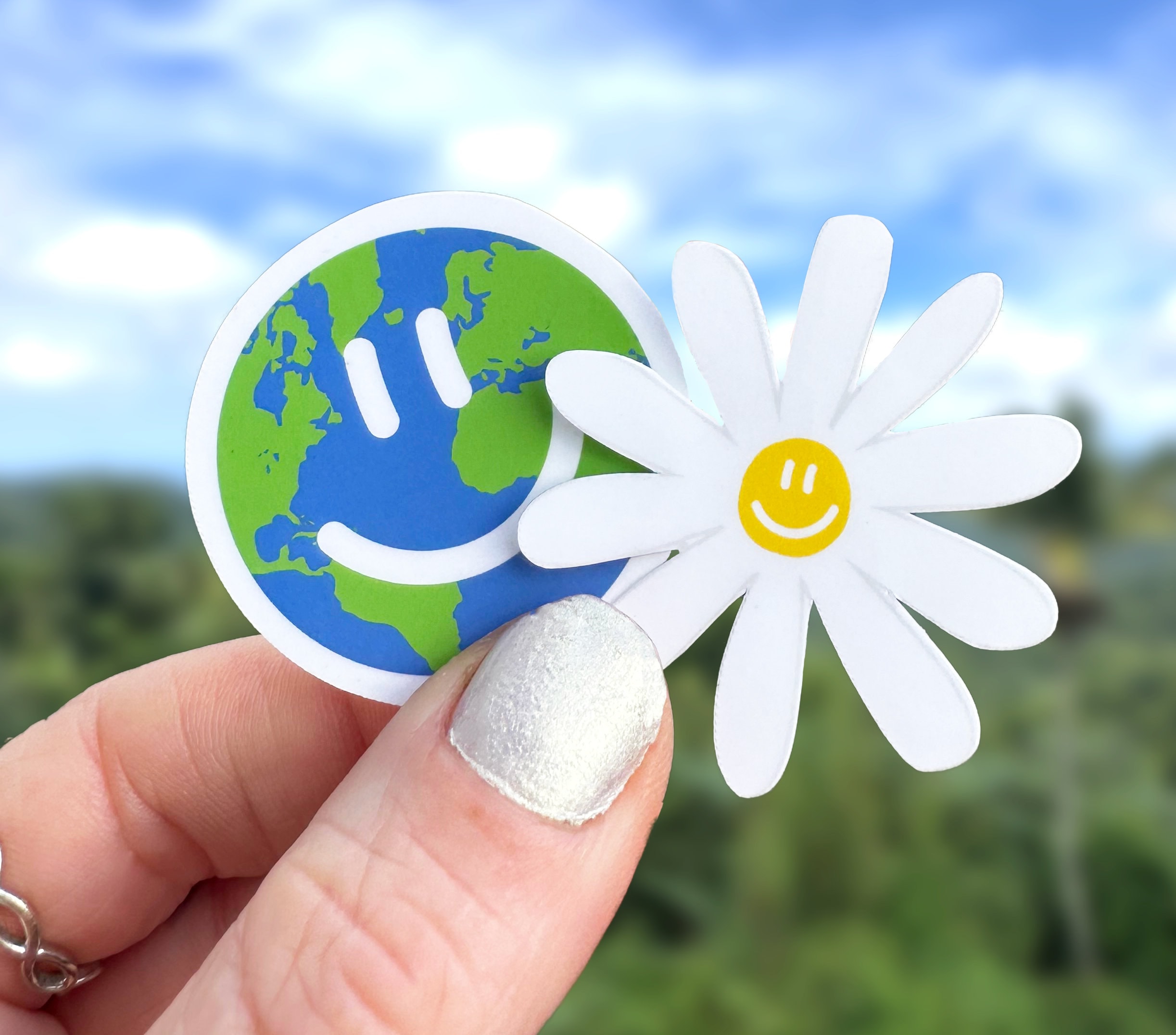 Smiling Sticker Set - Daisy & the World Sticker Pack - Handmade Vinyl ...