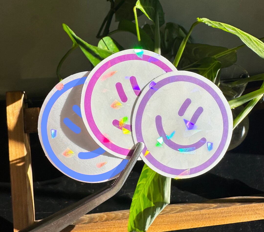 Colorful Smile Sticker Pack - Handmade Vinyl Stickers - Pack of 3 ...