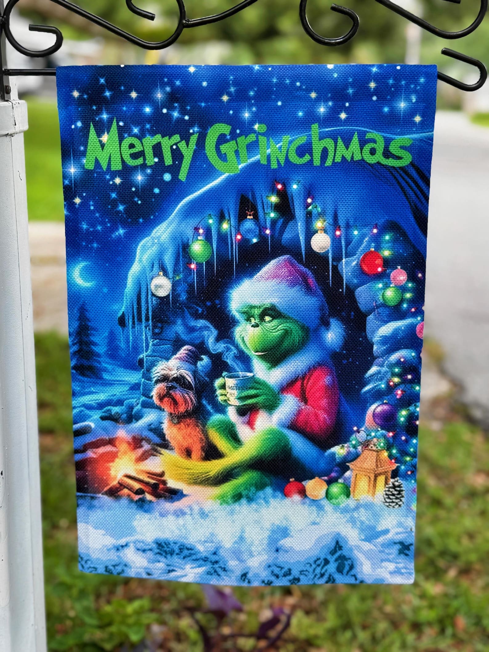 Merry Grinchmas PNG Grinch Christmas Sublimation Design for Flag Wall ...
