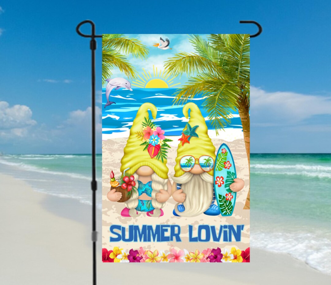 Summer Flags for Garden Summer Yard Flags Gnome Flag Gnome Garden Decor ...