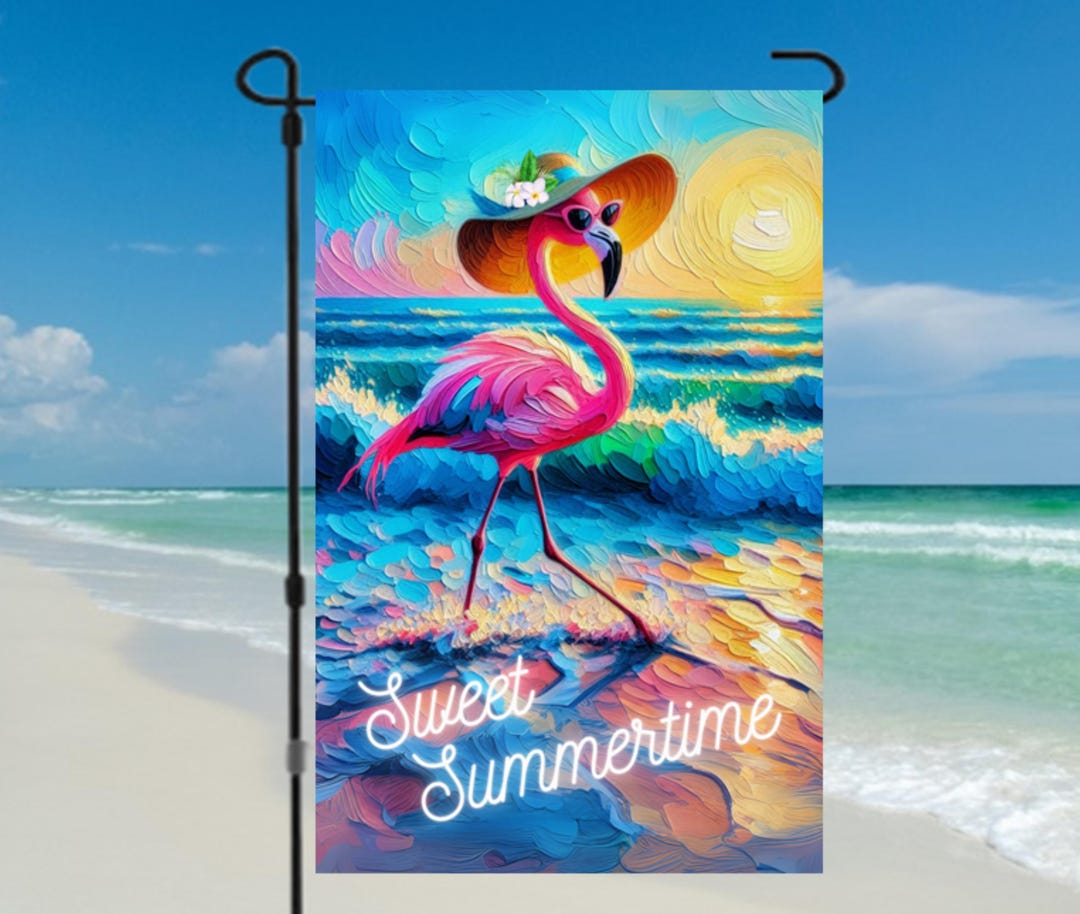 Flamingo Summer Yard Flags, Summer Flags for Garden, Welcome Garden ...