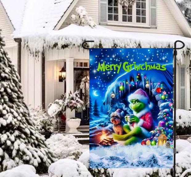 Merry Grinchmas PNG Grinch Christmas Sublimation Design for Flag Wall ...