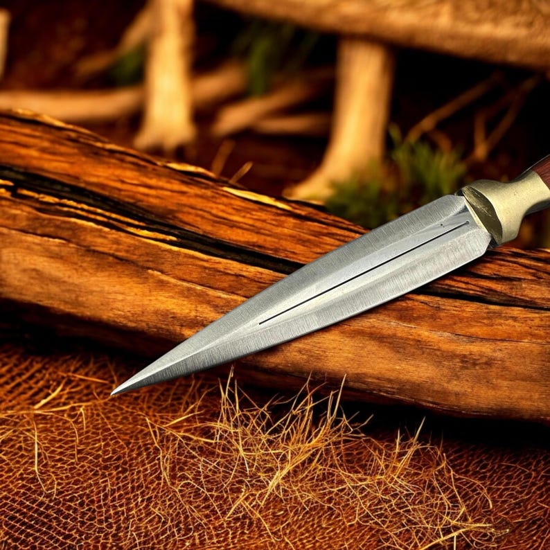 Handforged Dagger: Red, Black, Green Walnut Handle, Collectible Knife ...