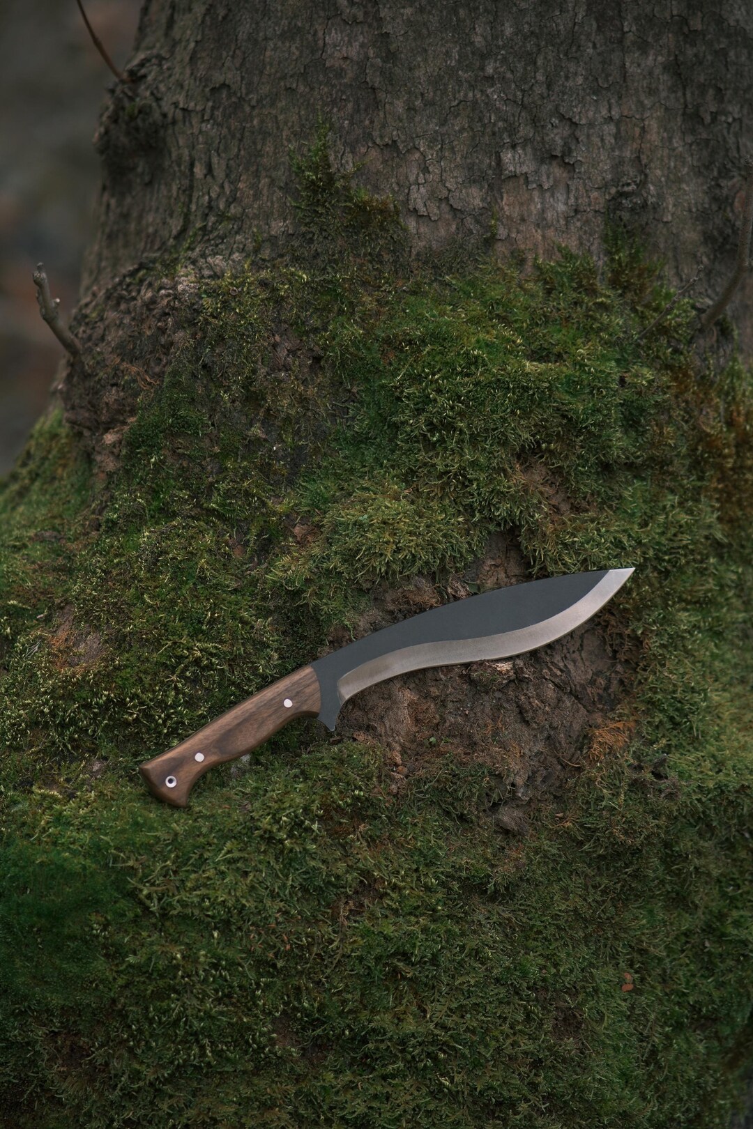 13'' Custom Machete Kukri Knife and Leather Sheath, Unique Engraved ...