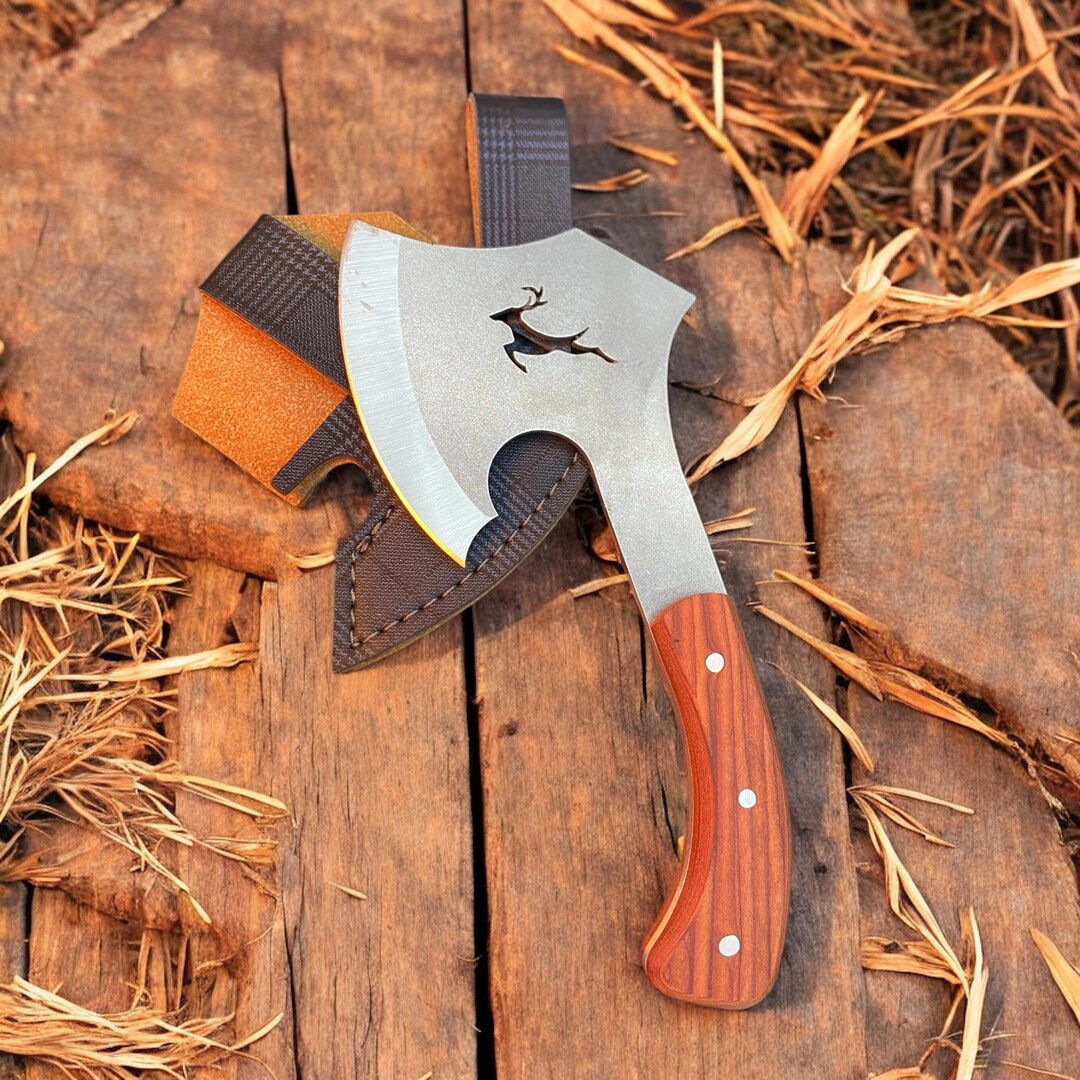 9.44'' Mini Camping Axe With Padauk Handle Viking Style Hatchet With ...