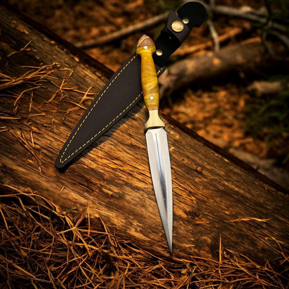Personalized Engraved Ritual Dagger Knife With Resin&deer Antler Handle ...