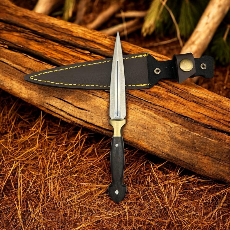 Handforged Dagger: Red, Black, Green Walnut Handle, Collectible Knife ...