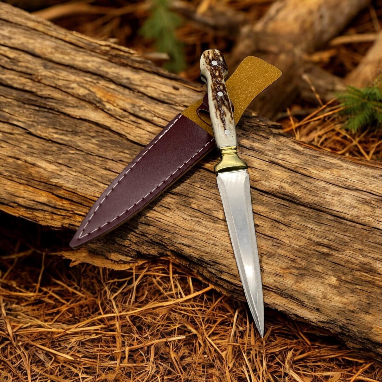 Personalized Engraved Ritual Dagger Knife With Resin&deer Antler Handle ...