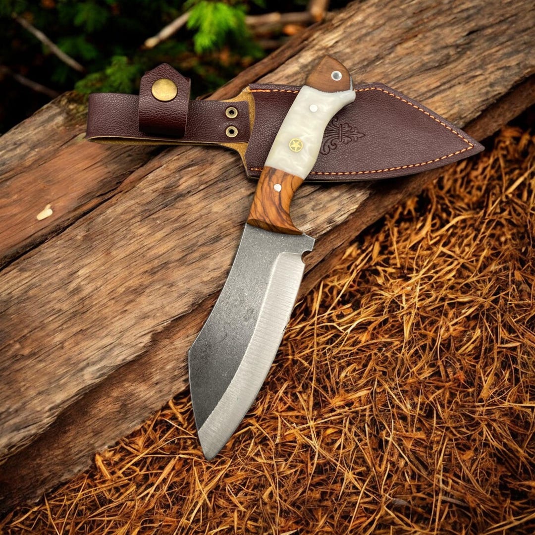 Personalized Tanto Bushcraft Knife: German Steel Hunting Blade, Resin ...