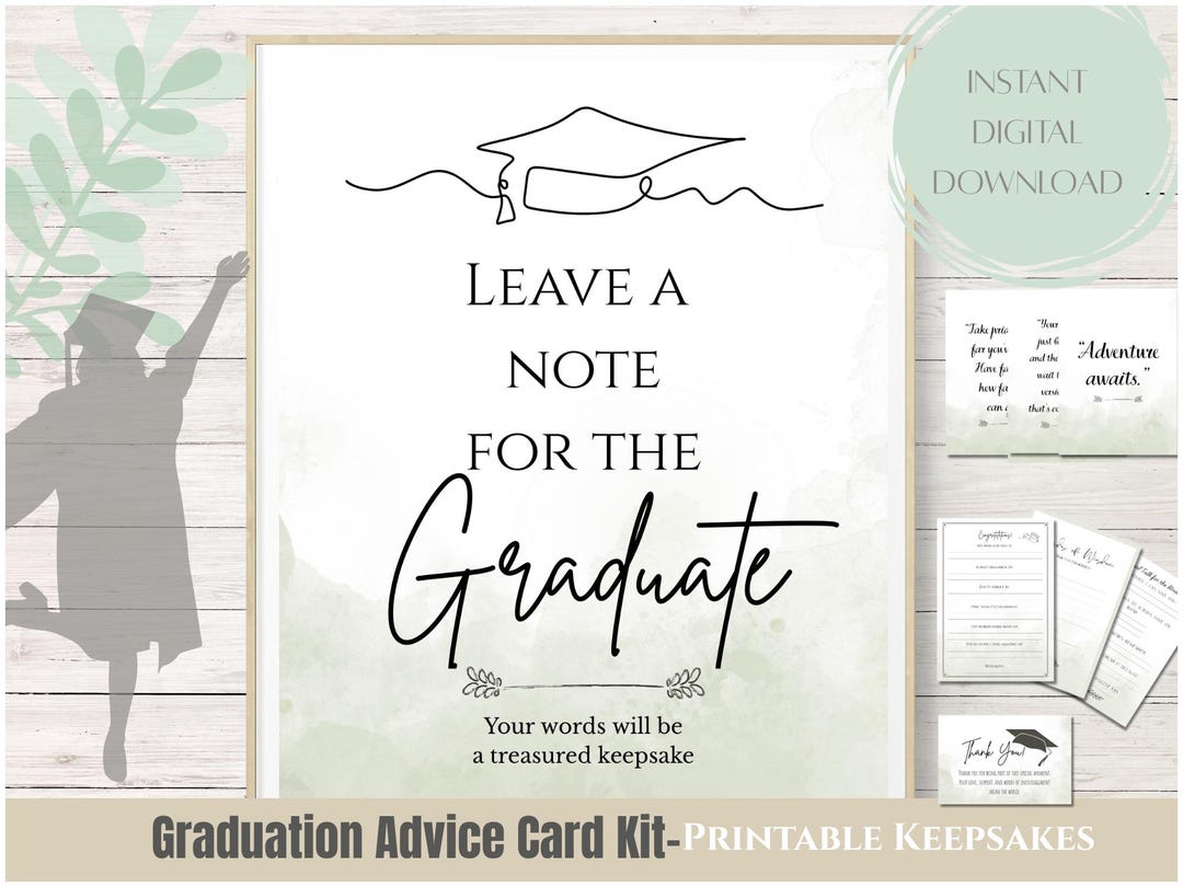 Graduation Advice Card and Keepsake Kit/instant Download/advice Cards ...