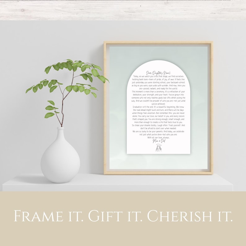 Graduation Letter to Daughter From Parents | Heartfelt Printable Gift ...