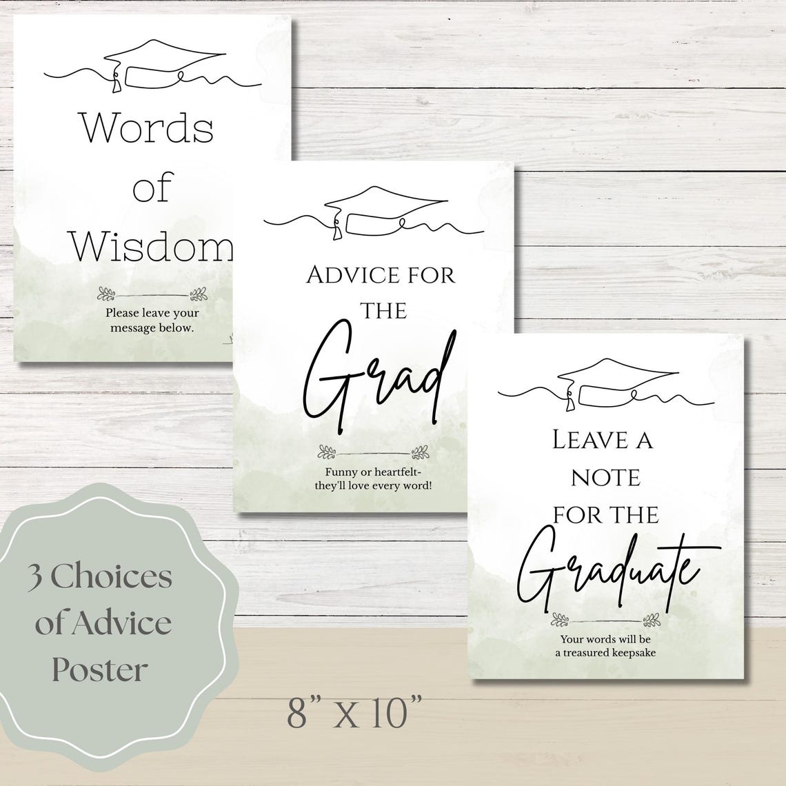 Graduation Advice Card and Keepsake Kit/instant Download/advice Cards ...