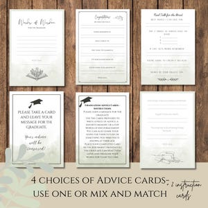 Graduation Advice Card and Keepsake Kit/instant Download/advice Cards ...