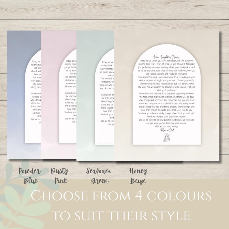 Graduation Letter to Daughter From Parents | Heartfelt Printable Gift ...