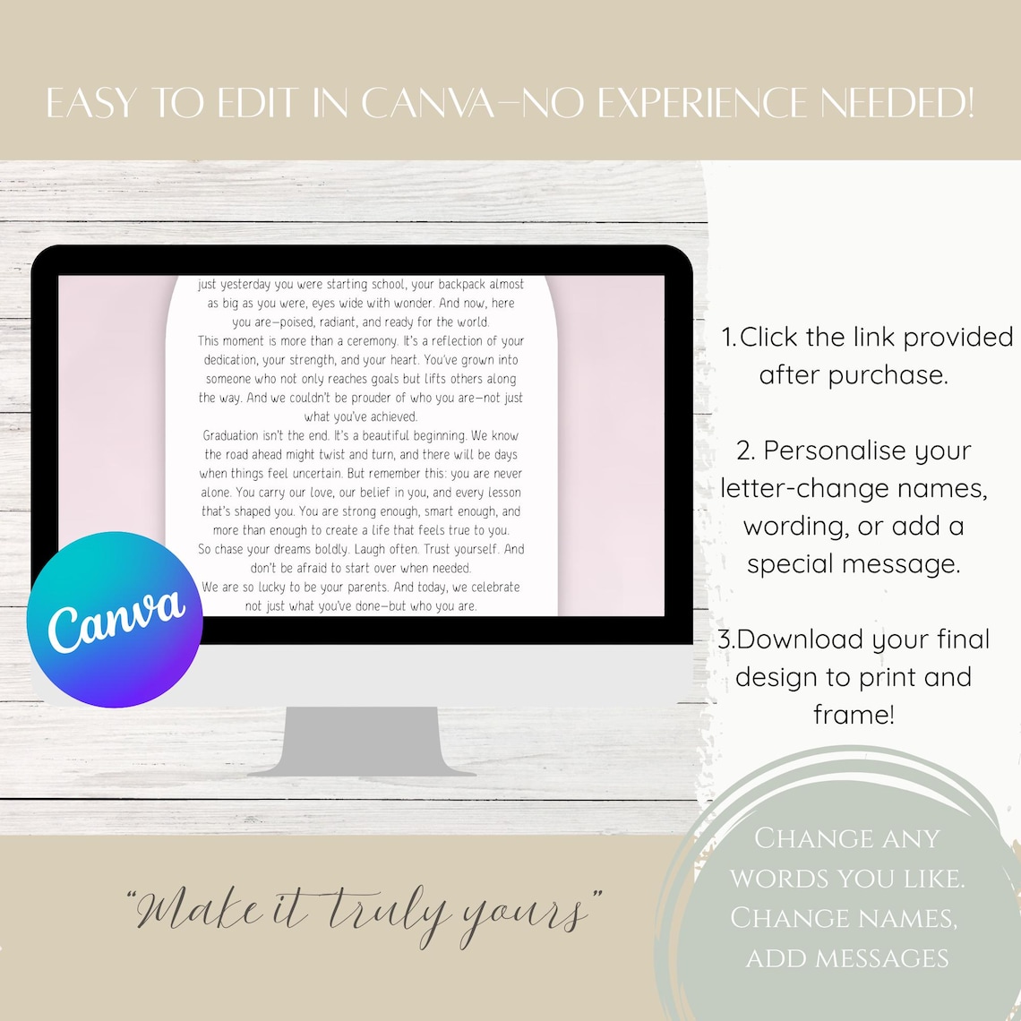 Graduation Letter to Daughter From Parents | Heartfelt Printable Gift ...