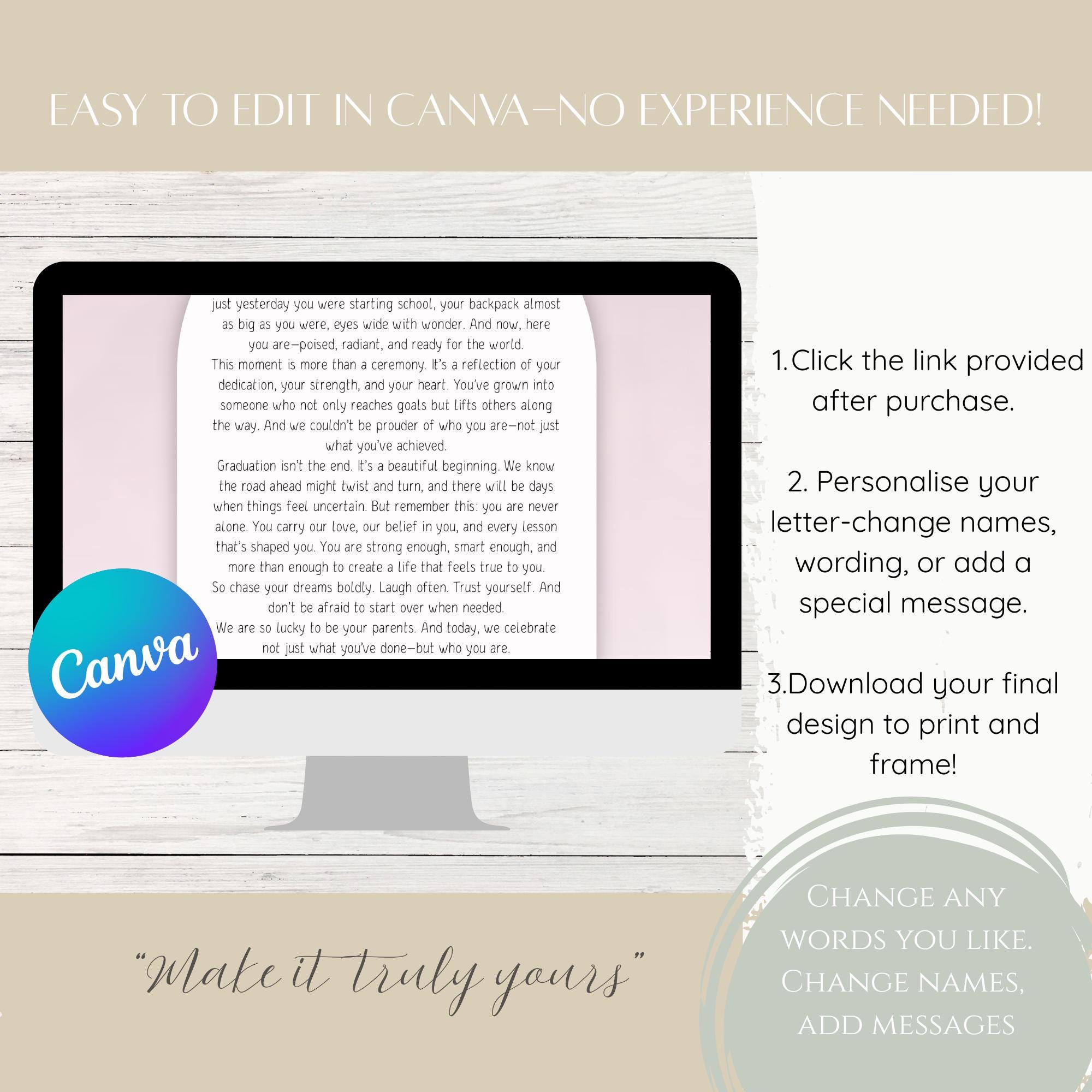 Graduation Letter to Daughter From Parents | Heartfelt Printable Gift ...