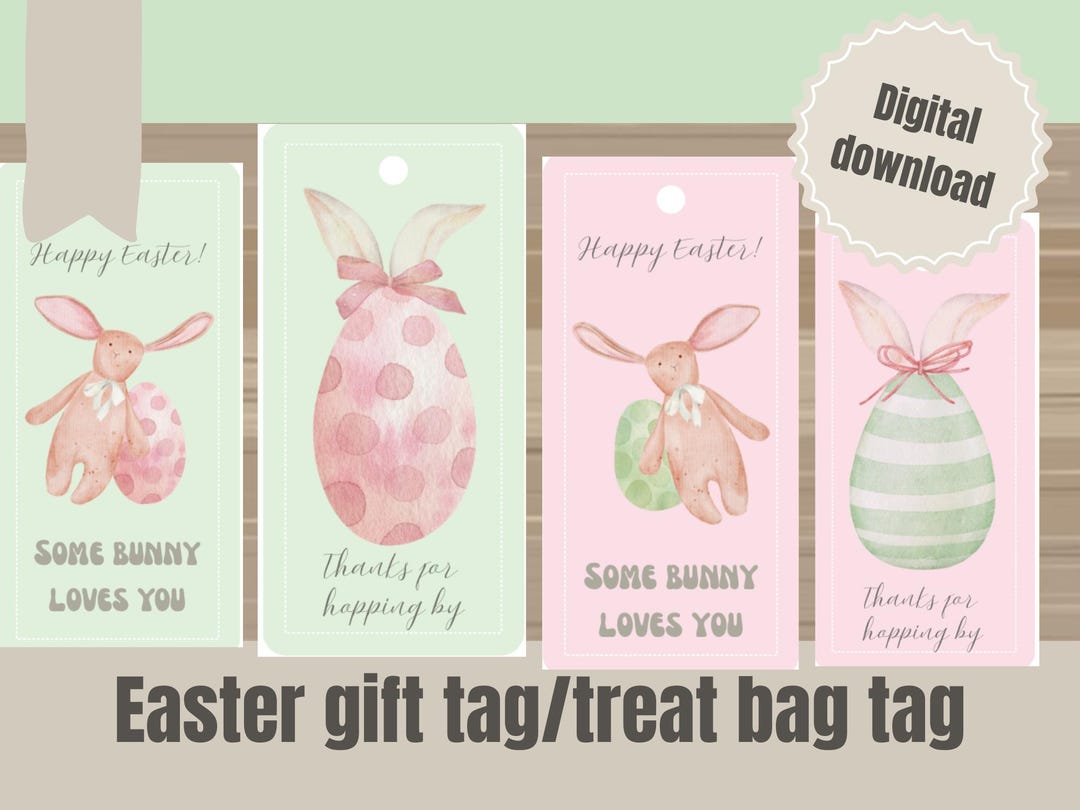 Printable Easter Gift Tags/some Bunny Loves You/thanks for Hopping By ...