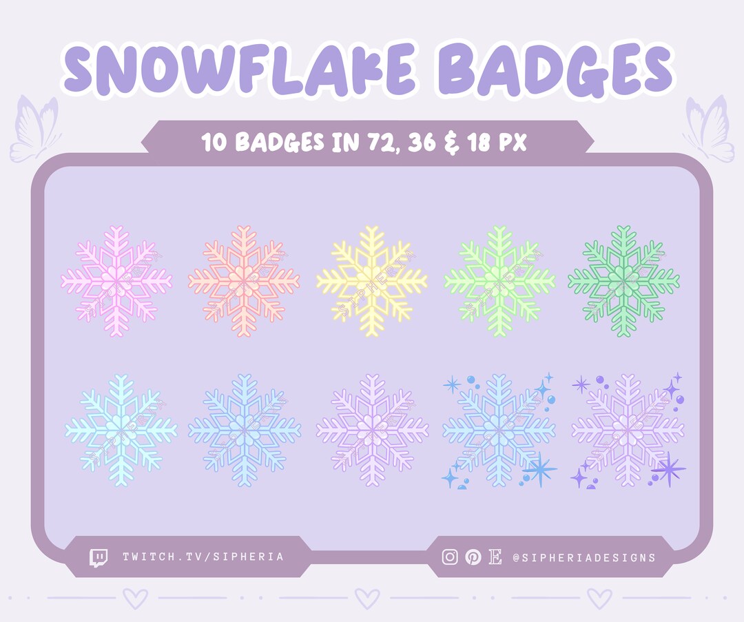 Snowflake Subscriber Badges for Twitch / Discord / Youtube / Kick With ...