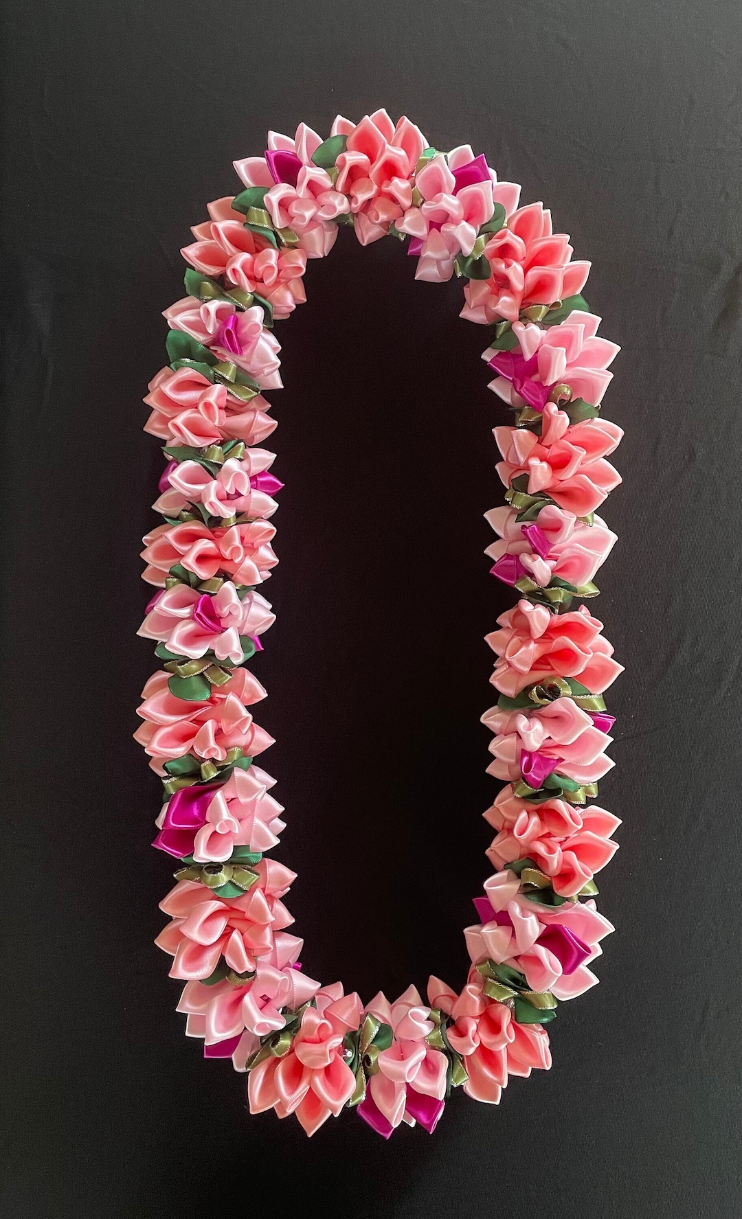 Pretty in Pink Ribbon Lei - Etsy