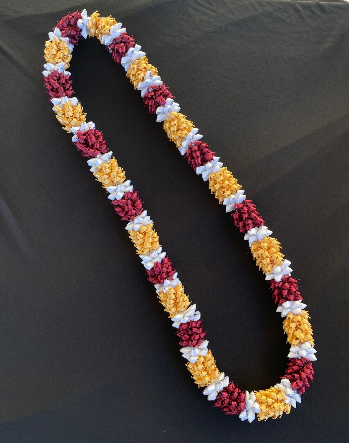 Purple/green/white or Gold/maroon/white Ribbon Lei - Etsy