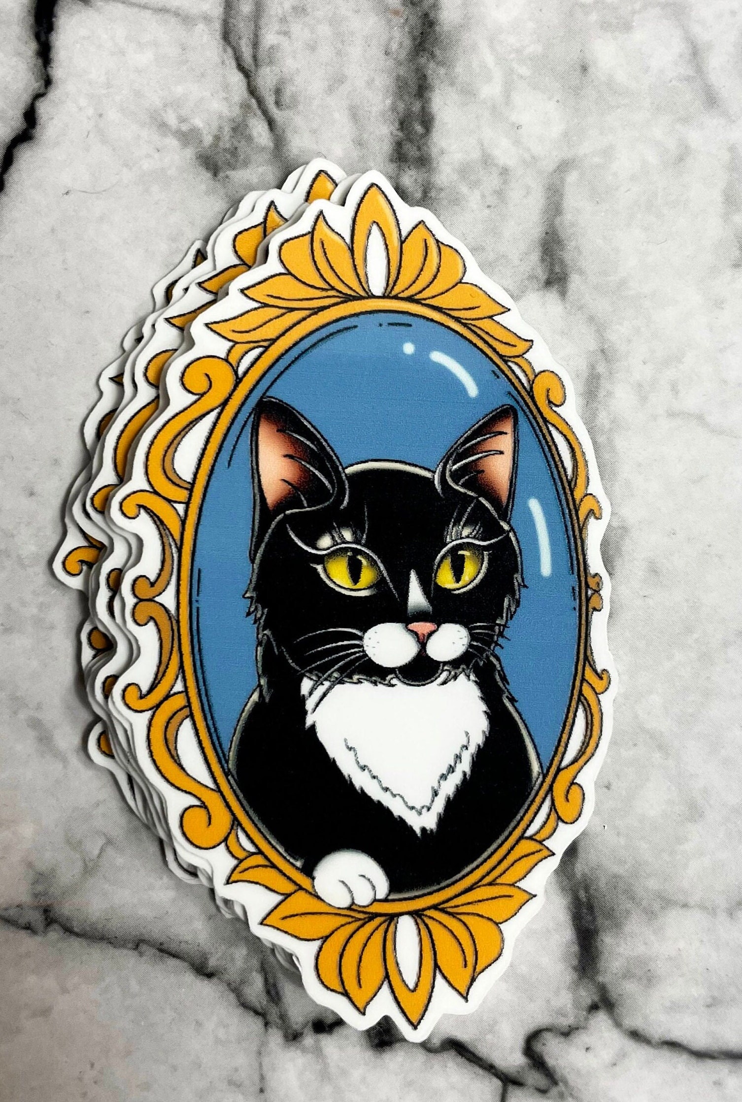 Antique Tuxedo Cat Sticker, Vinyl Sticker, Cat, Laptop Sticker - Etsy