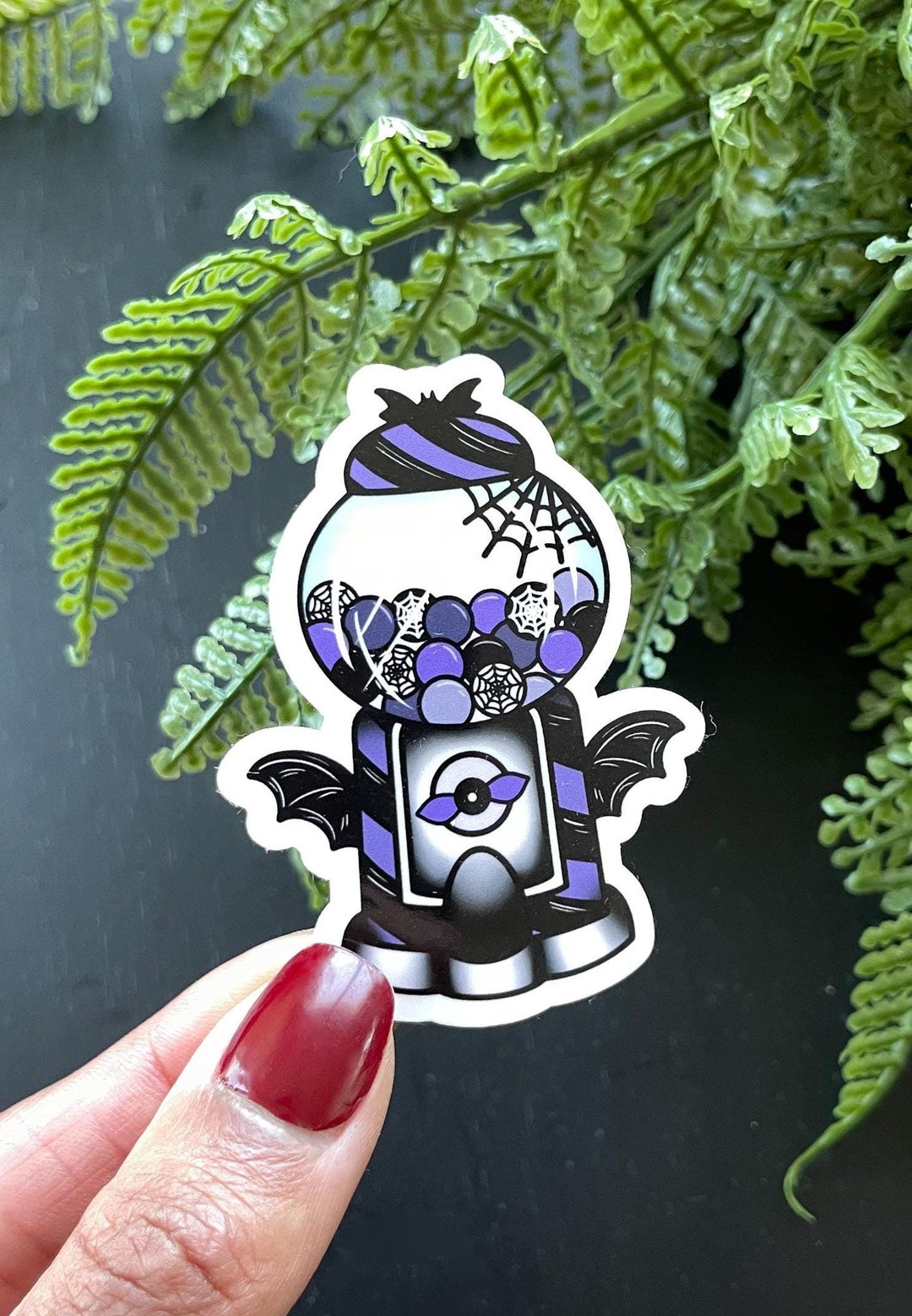 Bat Gumball Machine Sticker, Laptop Sticker, Spooky Gumball Machine ...