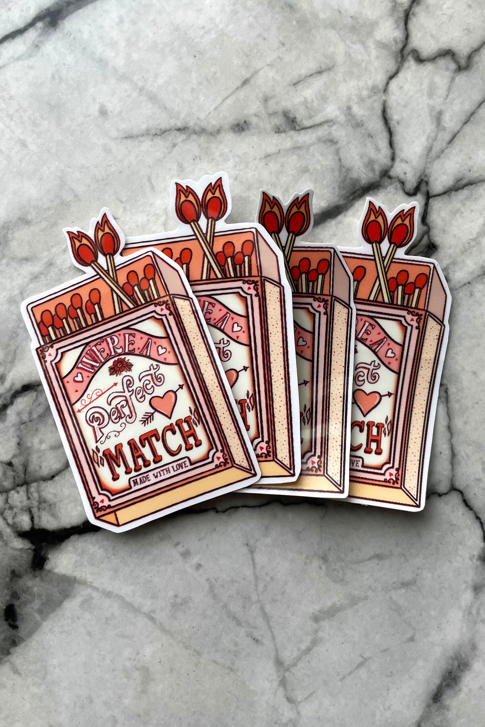We're a Perfect Match Sticker, Matchbox, Vinyl Sticker, Laptop Sticker ...