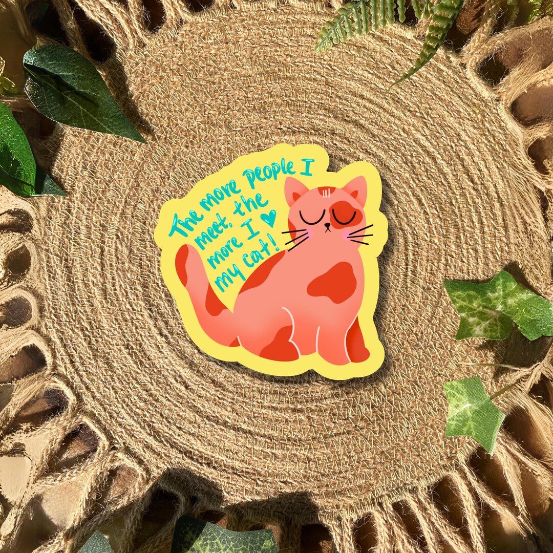 I Love My Cat Sticker, Vinyl Sticker, Cat Sticker, Laptop Sticker - Etsy