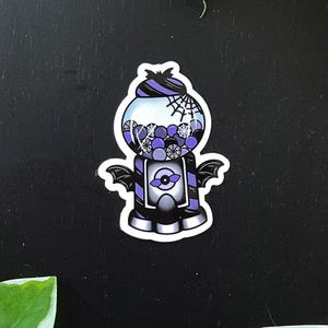 Bat Gumball Machine Sticker, Laptop Sticker, Spooky Gumball Machine ...