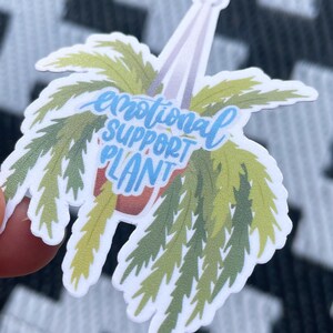 Emotional Support Plant Sticker, Laptop Sticker, Water Bottle Sticker ...