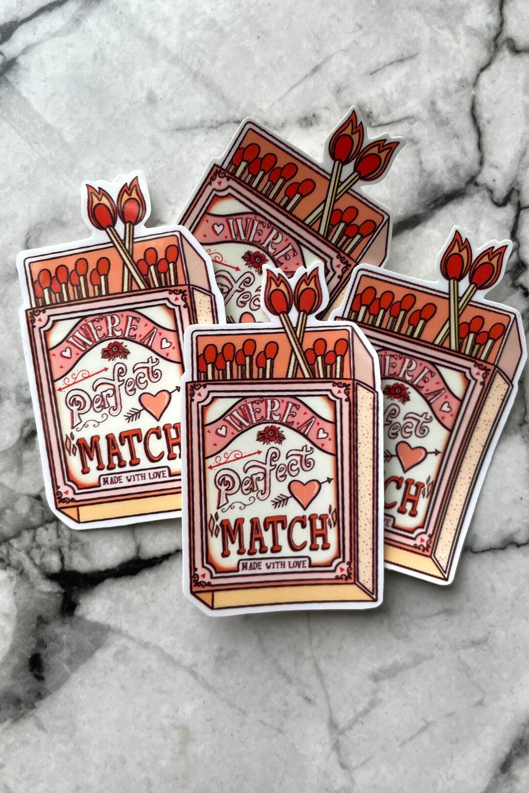 We're a Perfect Match Sticker, Matchbox, Vinyl Sticker, Laptop Sticker ...