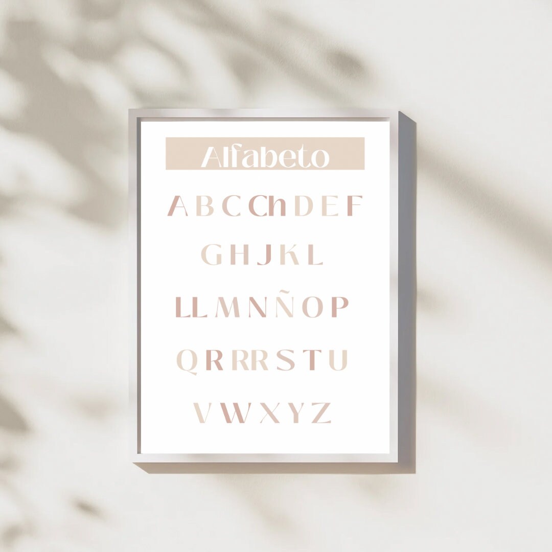 Neutral Pink Spanish Alphabet Poster - Digital Download for ...