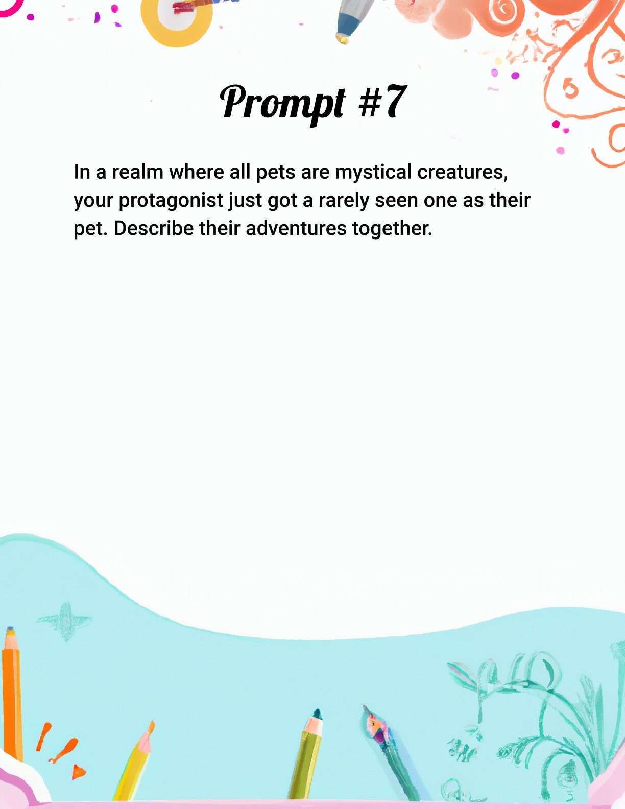 100 Writing Prompts Downloadable Printable Digital File Explore Endless ...