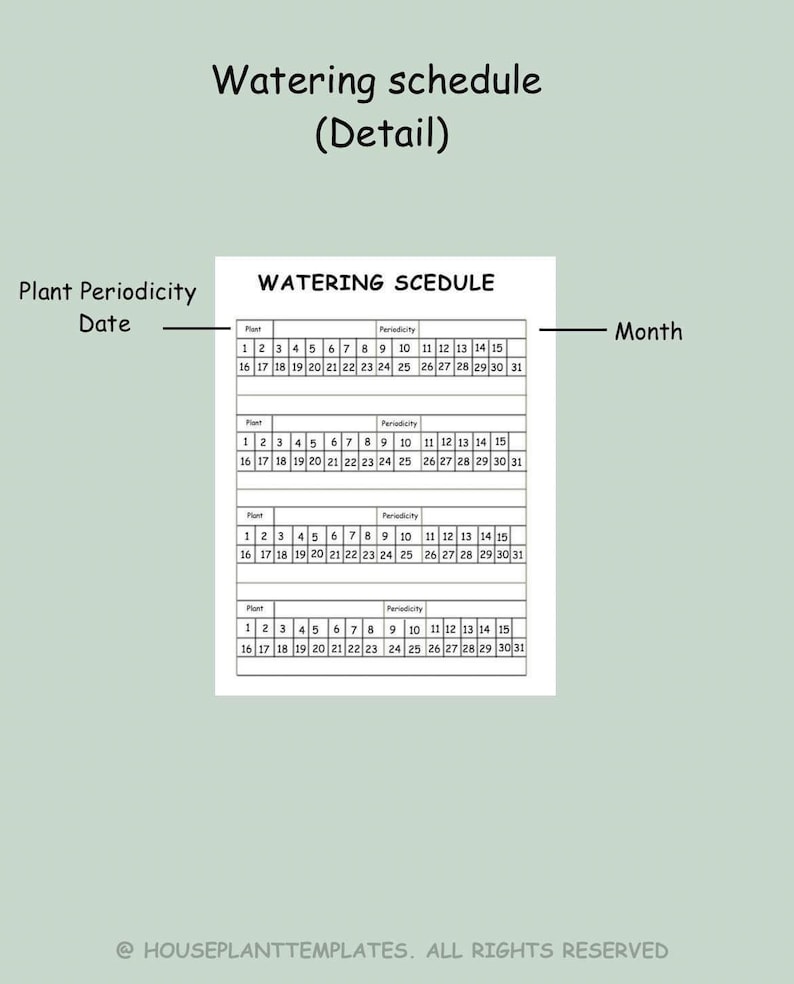 Plant Planner Printable Template Digital Download Houseplant - Etsy ...