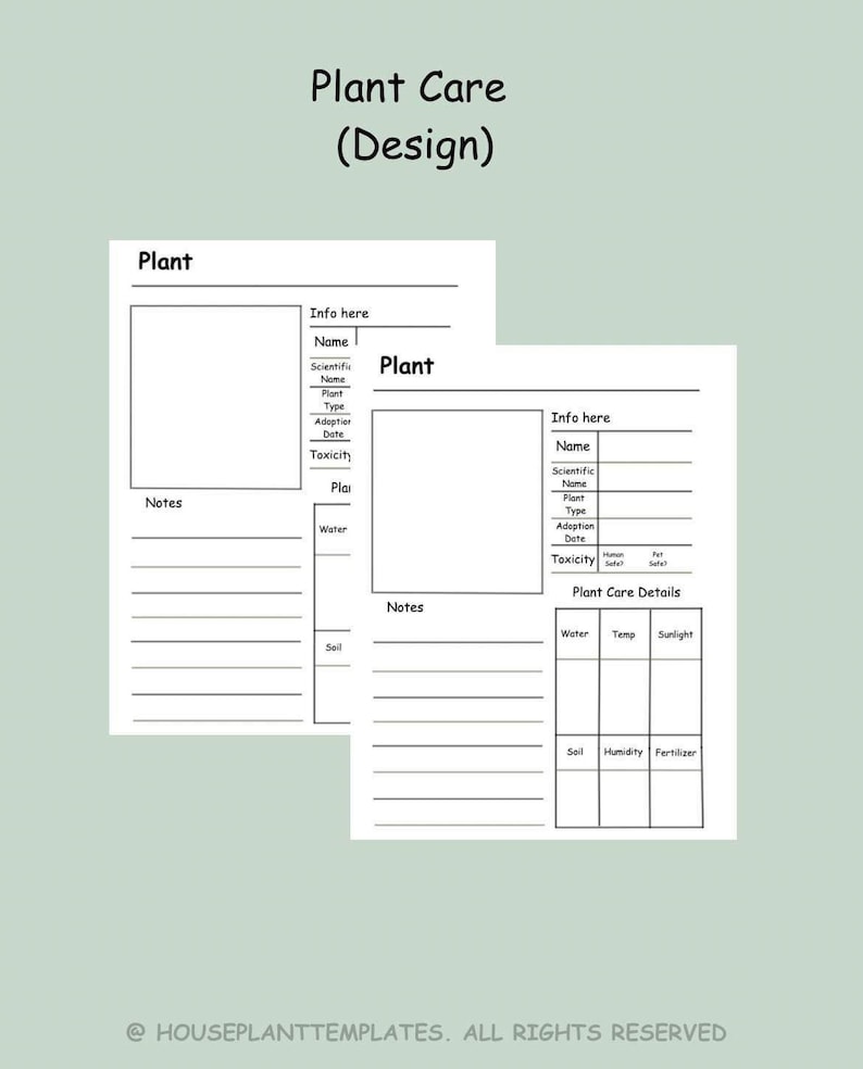 Plant Planner Printable Template Digital Download Houseplant - Etsy ...