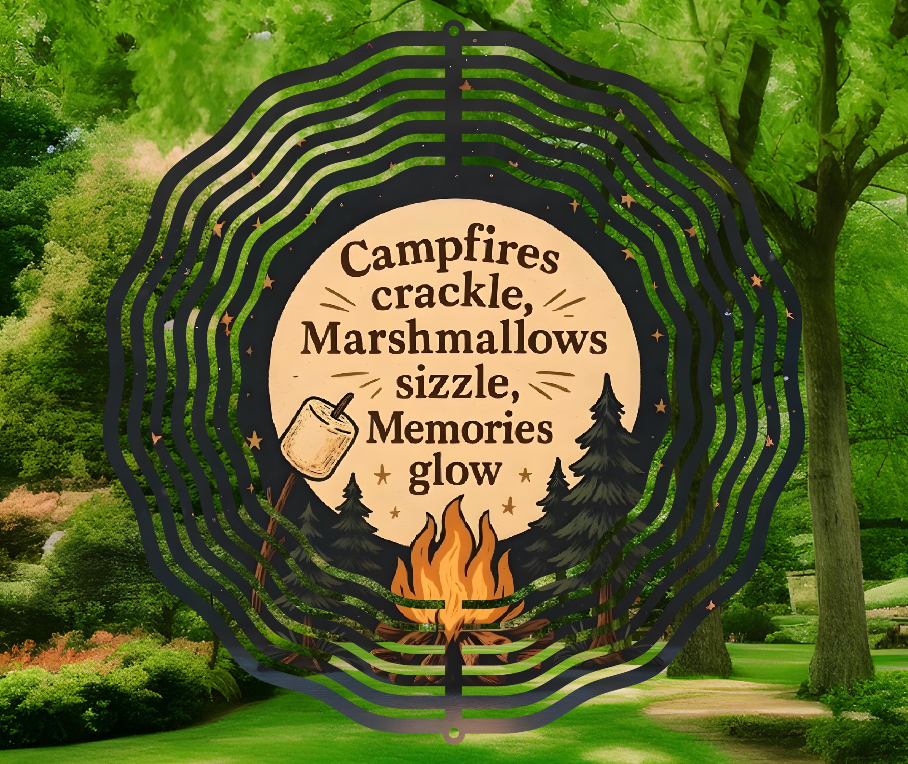 Camping Wind Spinner, Campfire Windspin Digital Design for Sublimation ...