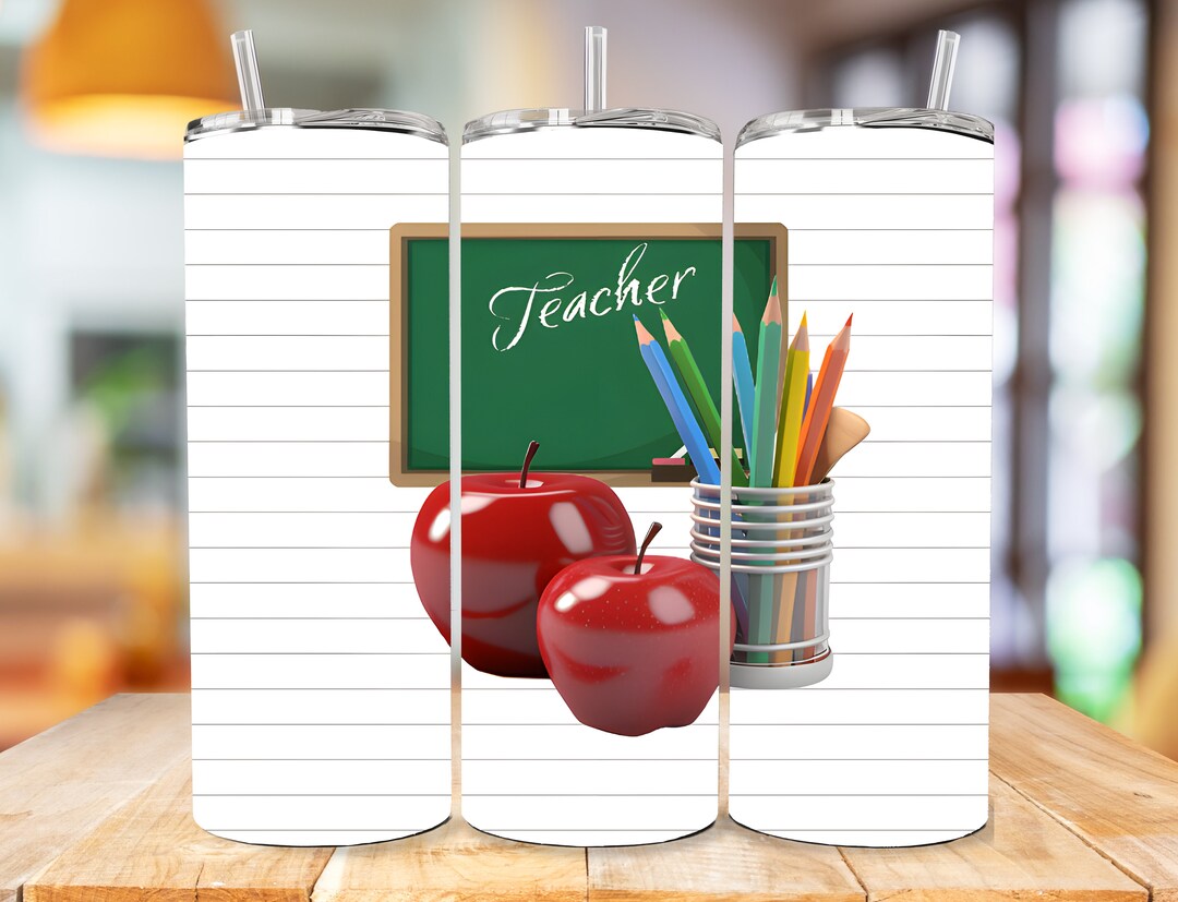 Teacher 20 Oz Skinny Tumbler Digital Design for Sublimation: Teacher ...