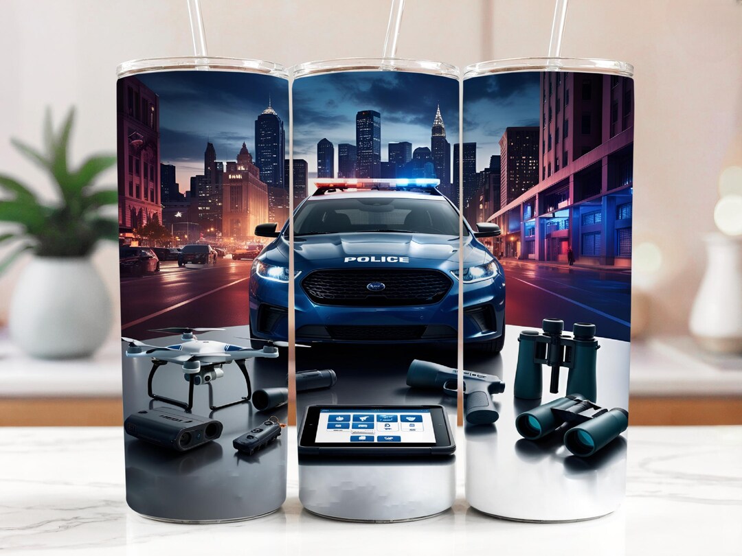 Police 20 Oz Skinny Tumbler Digital Design for Sublimation: Police ...