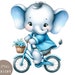 Cute Watercolor Baby Boy Elephants Clipart PNG, Little Elephants, Baby ...