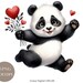 Watercolor Valentines Cute Panda Clipart PNG Bundle, Animals Clipart ...